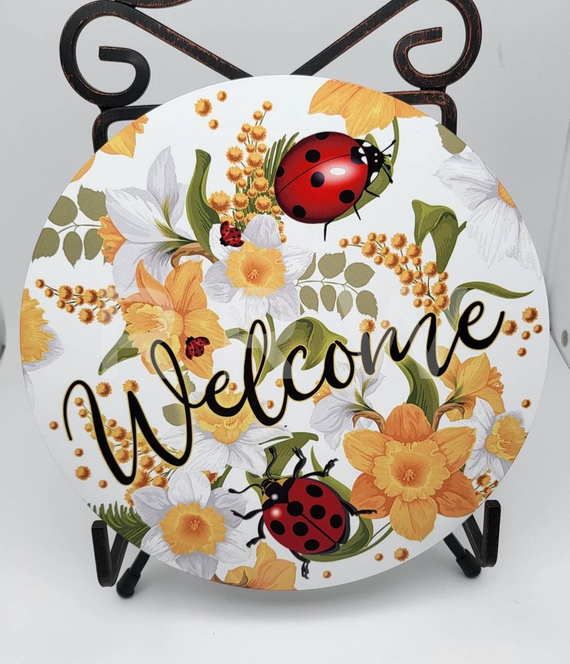 Whimsical Ladybug Sign Ladybug Wreath Sign Aluminum Wreath - Etsy