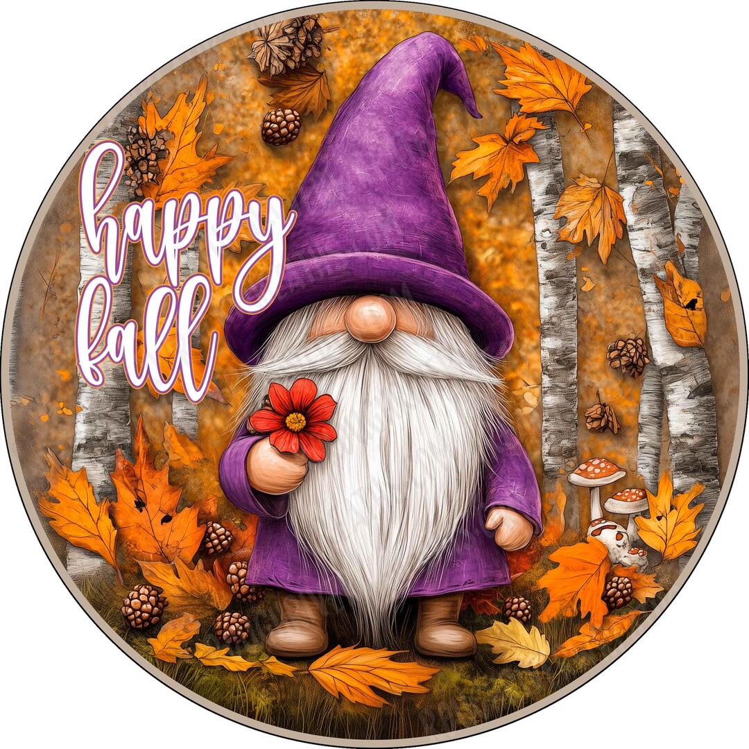 Fall Gnome Wreath Sign, Gnome Happy Fall Sign, Gnome Wreath Sign, Fall ...