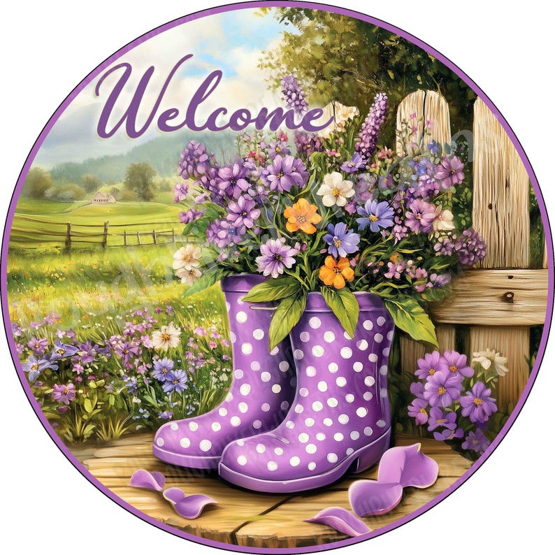 Garden Rain Boots Aluminum Sign, One Dimensional Flat - Lightweight-no ...