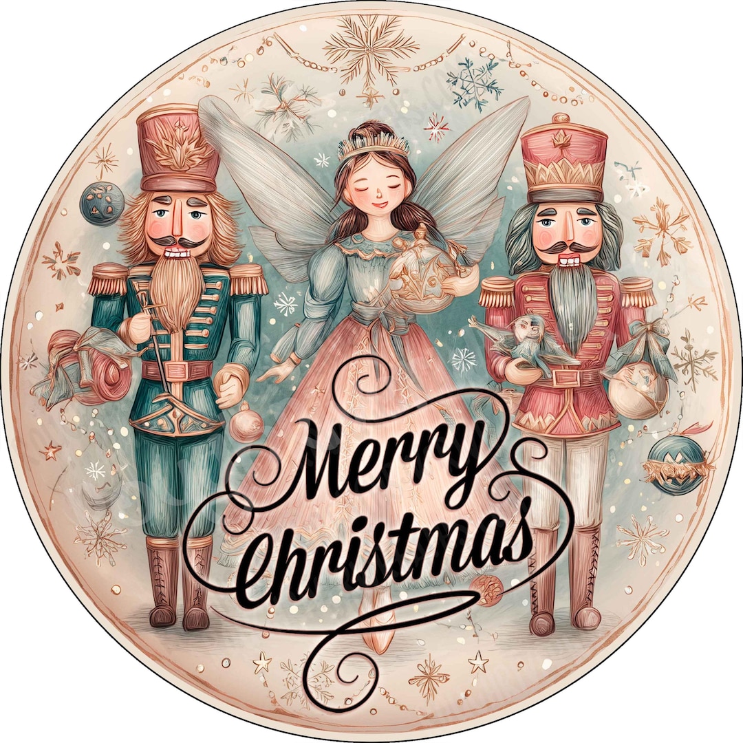 Ballerina and Nutcracker Wreath Sign, Christmas Wreath Sign, Nutcracker ...