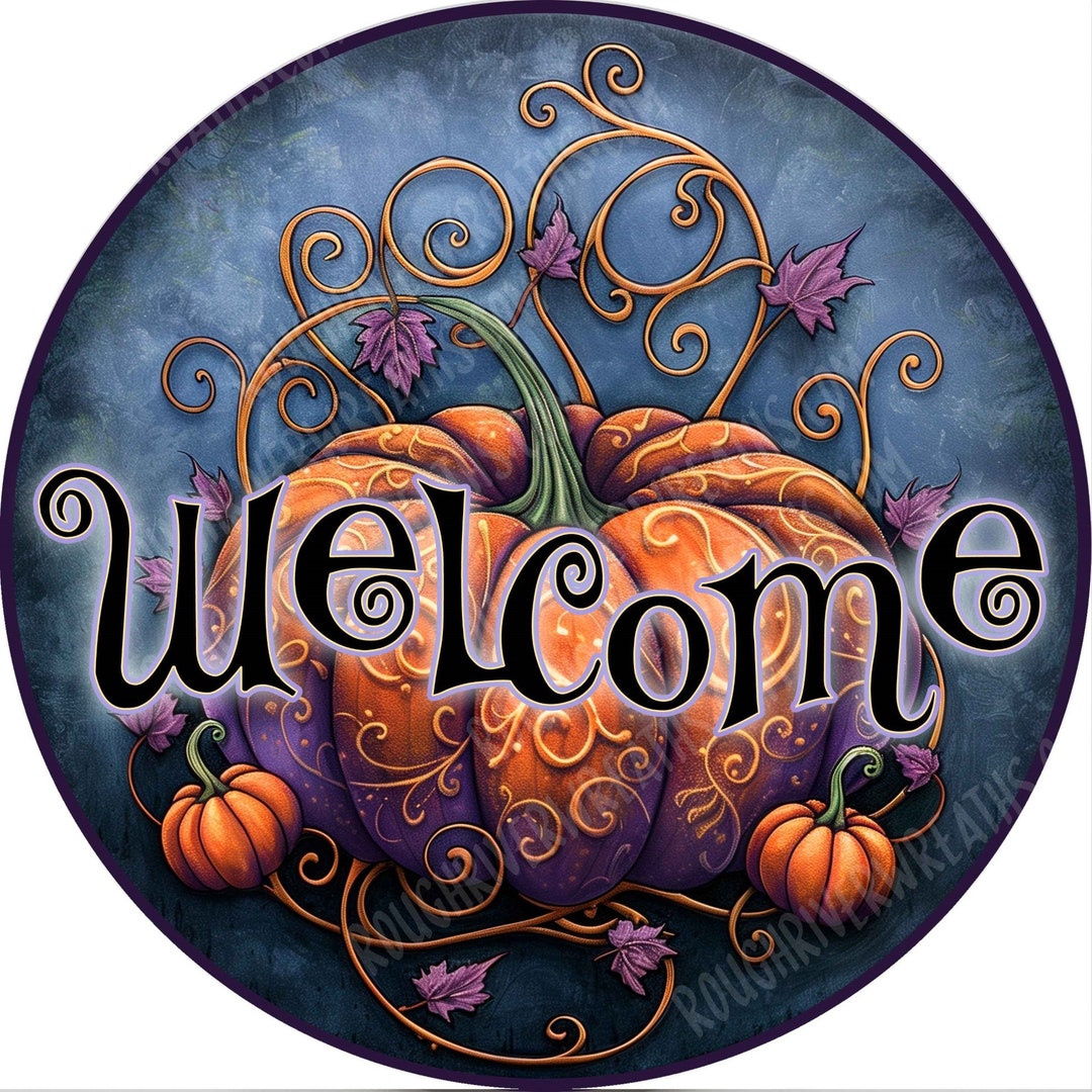 Pumpkin Wreath Sign, Fall Sign, Pumpkin Wreath Sign, Aluminum Wreath ...