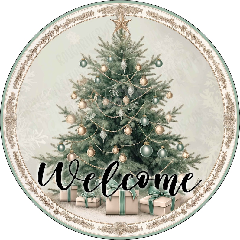 Merry Christmas Wreath Sign, Vintage Christmas Wreath Sign, Tree Wreath ...