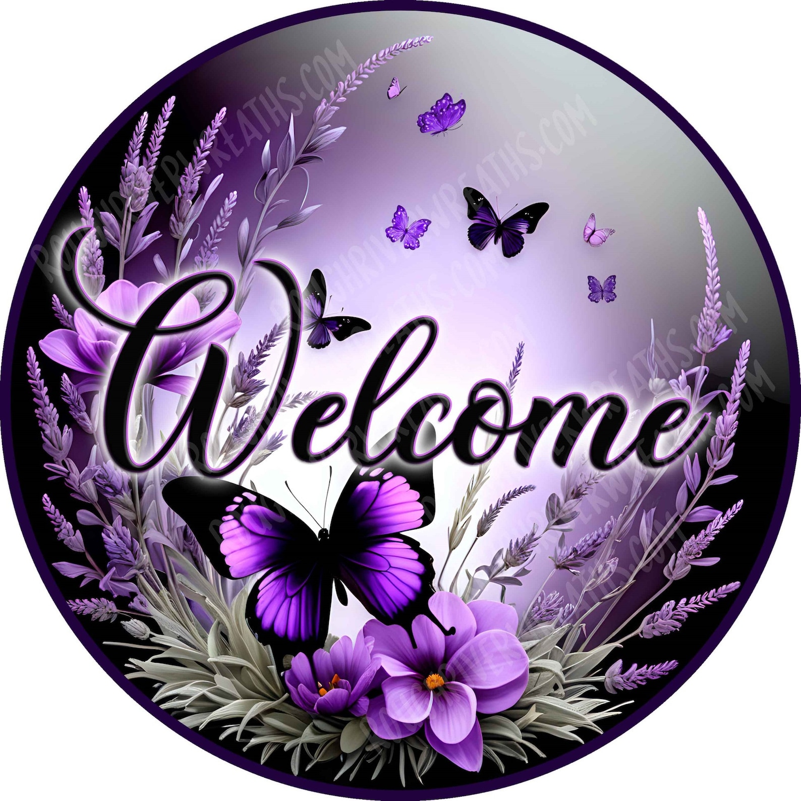 Welcome Butterfly Wreath Sign, Welcome Wreath Sign, Lavender Wreath ...