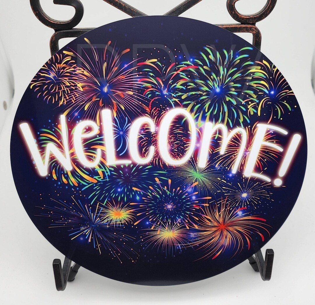 Firework Wreath Sign Independence Day Sign Welcome Wreath - Etsy