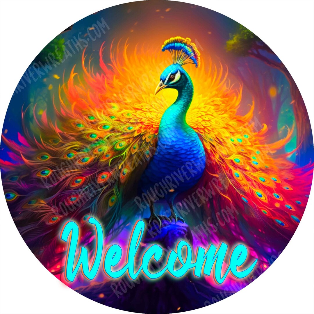 Peacock Wreath Sign, Peacock Accent Sign, Peacock Accent Sign for ...