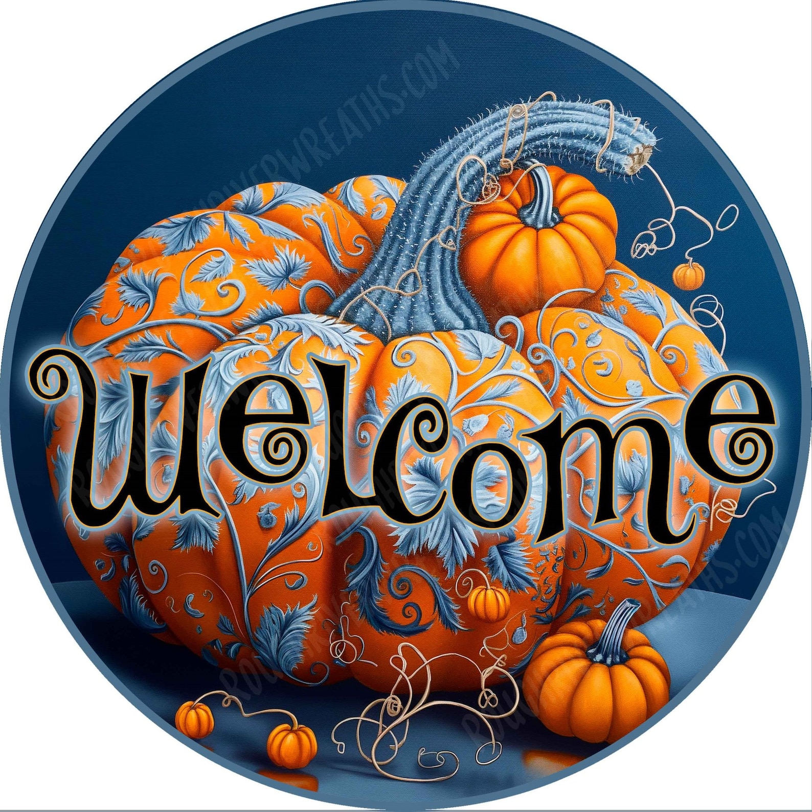 Pumpkin Wreath Sign, Fall Sign, Pumpkin Wreath Sign, Aluminum Wreath ...