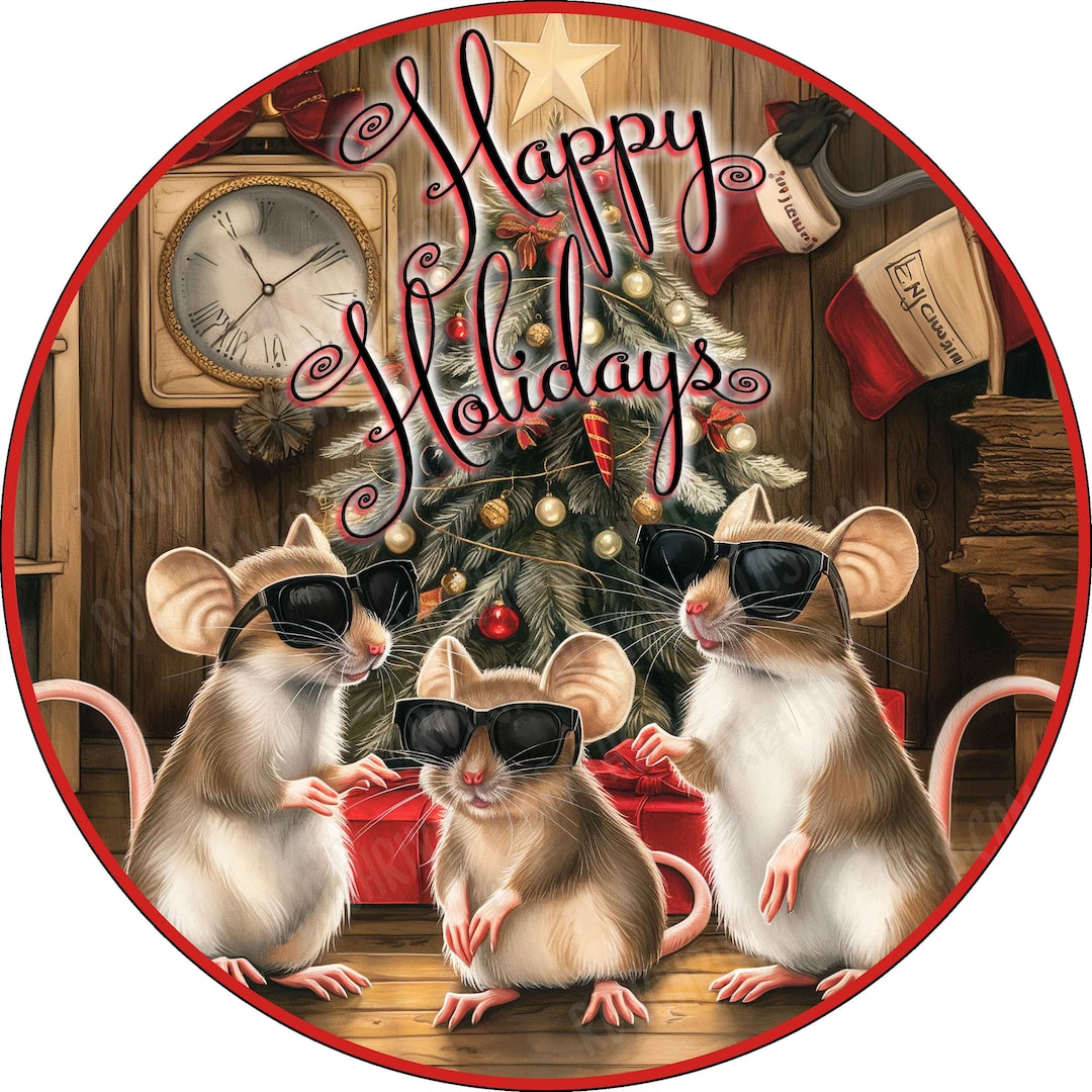 Three Blind Mice Wreath Sign, Christmas Caroling Sign, 3 Blind Mice ...