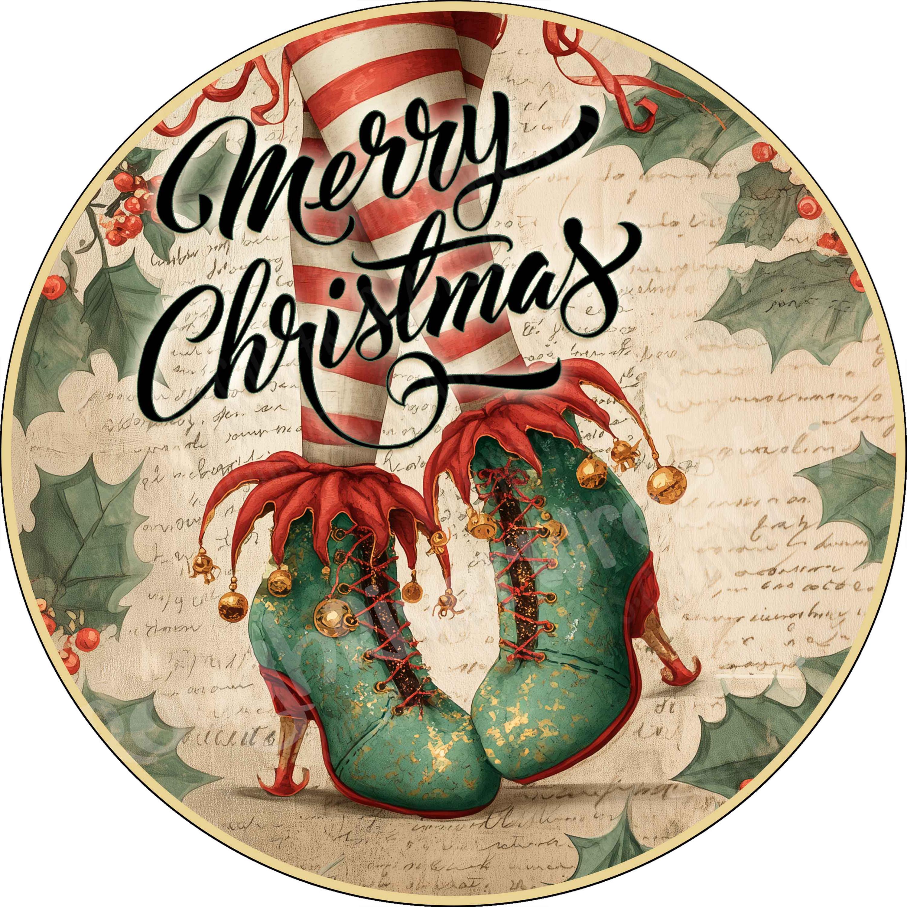 Cute Elf Legs Wreath Sign, Christmas Wreath Sign, Holiday Sign ...