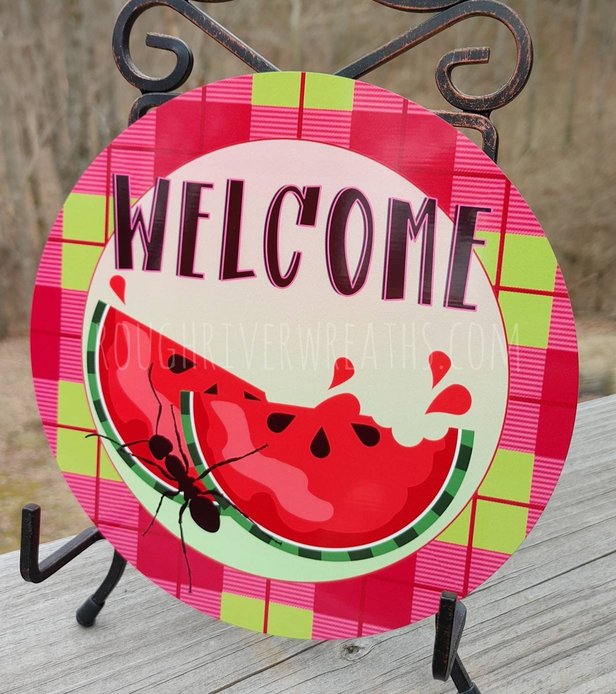 Watermelon Wreath Sign Watermelon Sign Colorful Summer - Etsy