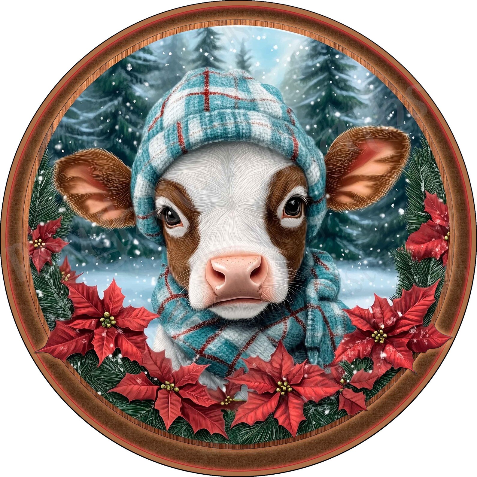 Winter Cow Wreath Sign, Holstein Cow Sign, Farmhouse Sign, Christmas ...