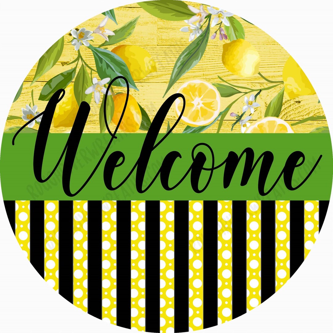 Lemon Wreath Sign, Lemon Accent Sign for Wreath, Lemon Metal Wreath ...