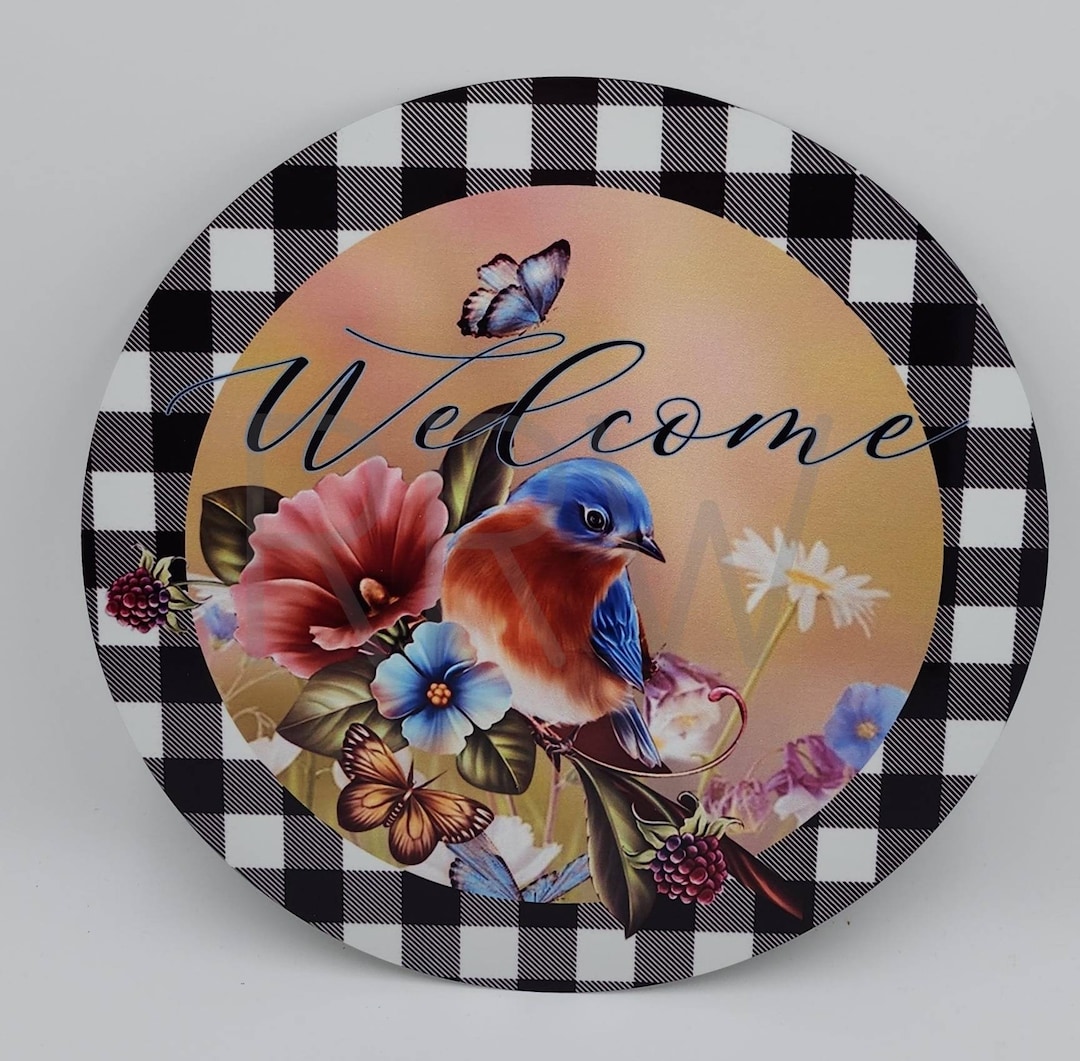 Bird Wreath Sign Floral Wreath Sign Sign With Bird Metal - Etsy