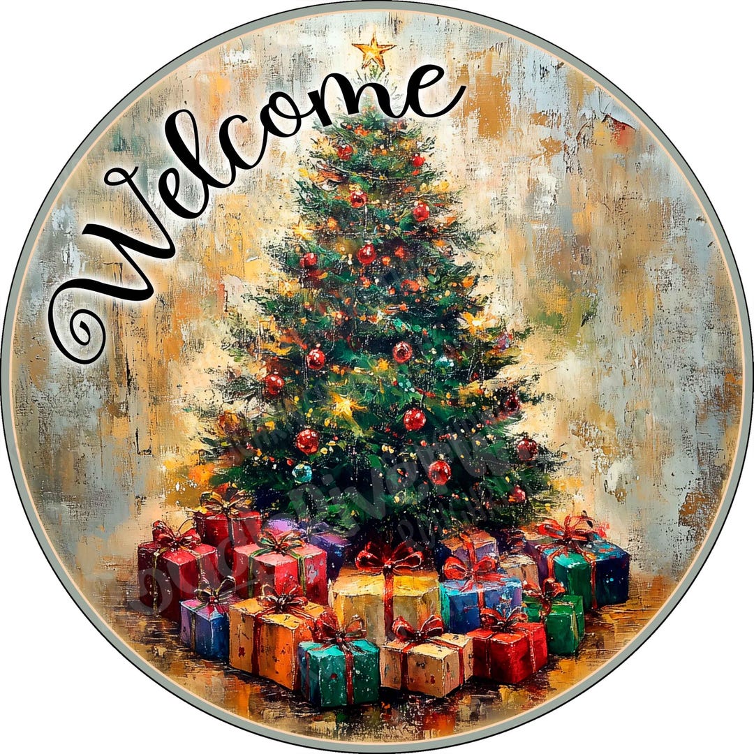 Christmas Wreath Sign, Christmas Tree Sign, Christmas Sign, Christmas ...