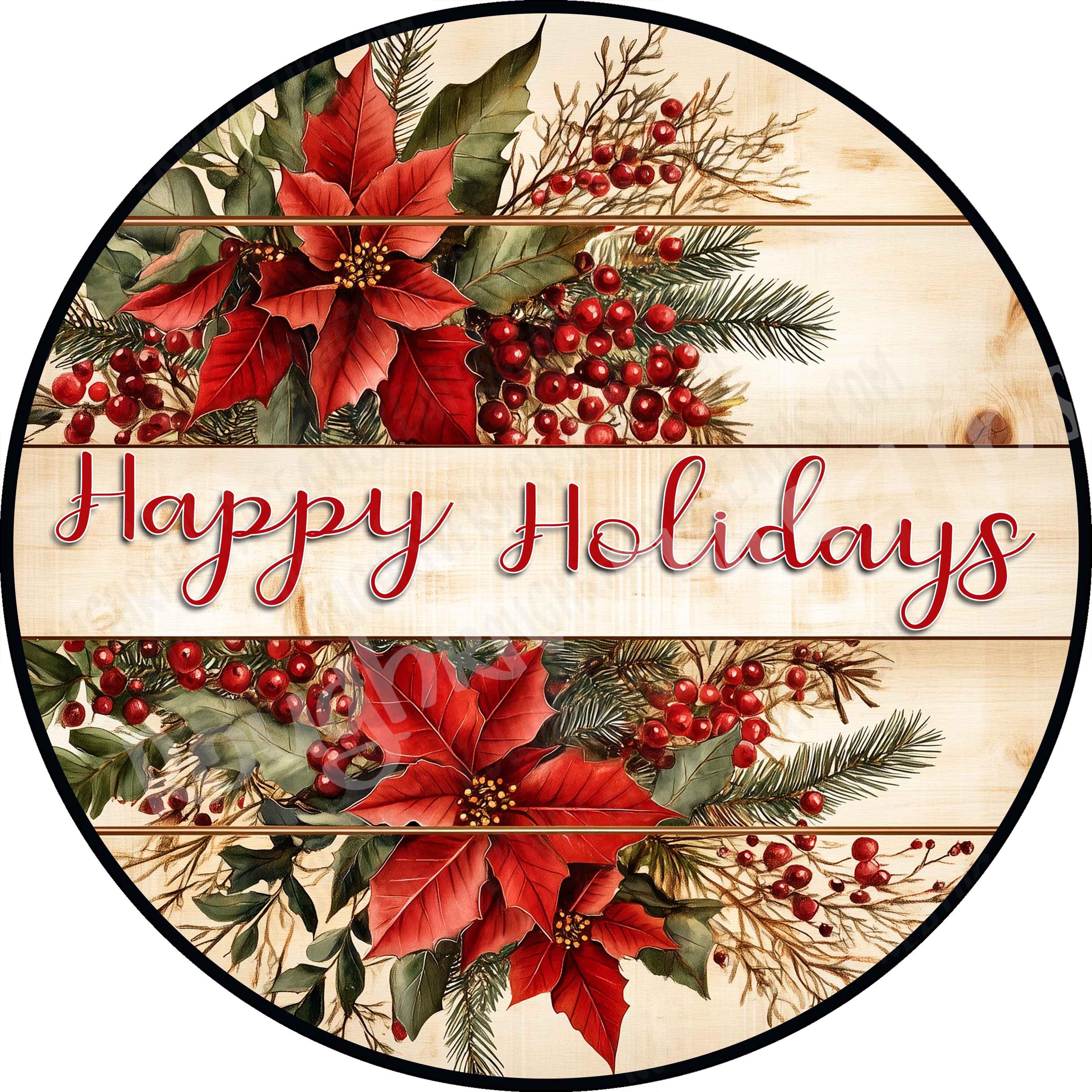 Happy Holidays Winter Wreath Sign, Winter Floral Welcome Sign ...
