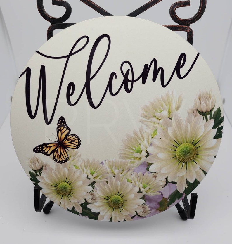 Welcome Wreath Sign Daisy Welcome Sign Elegant Welcome - Etsy