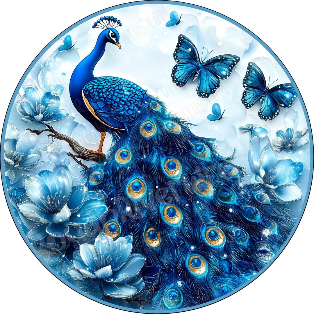 Peacock & Butterflies Wreath Sign, Peacock Accent Sign, Peacock Accent ...
