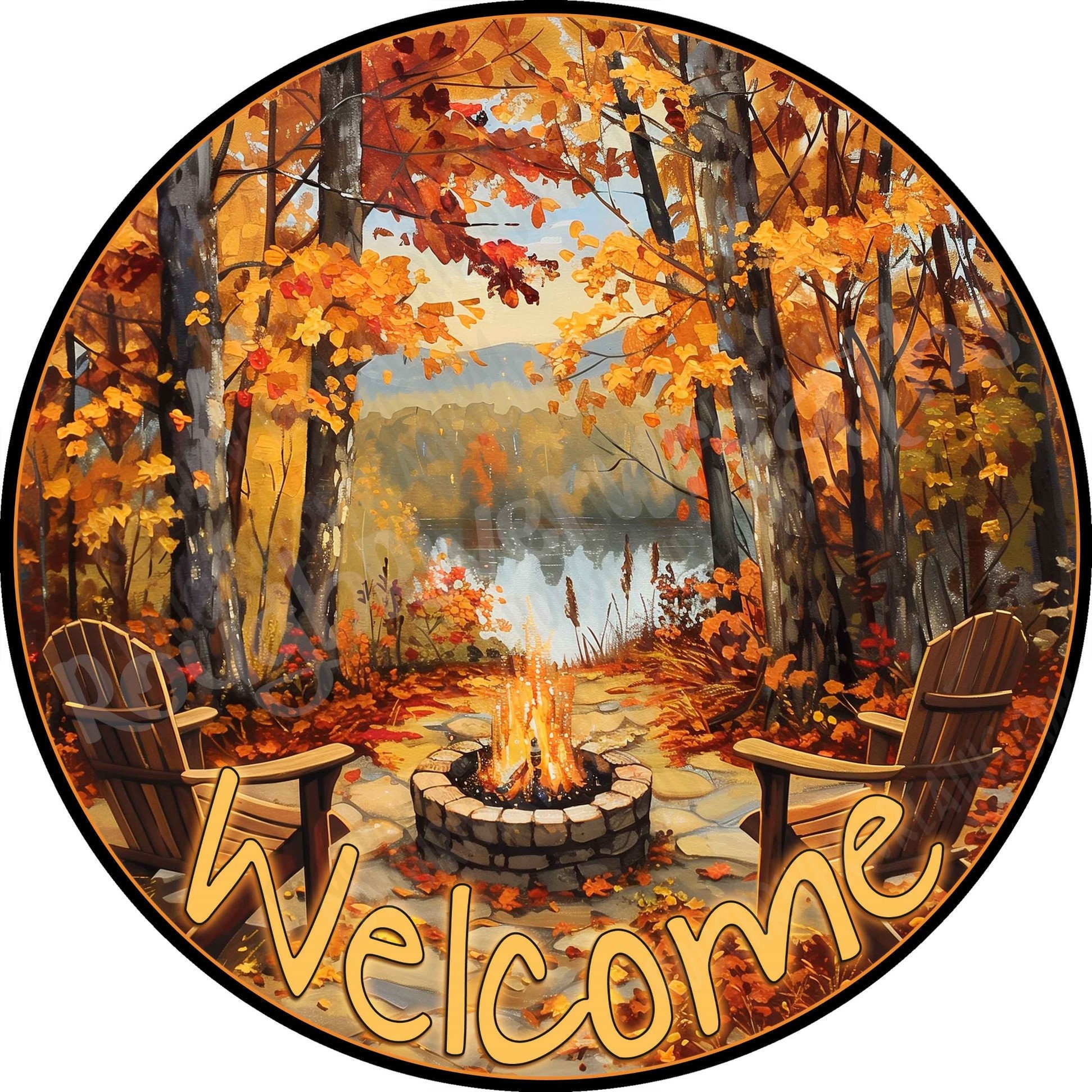 Fall Wreath Sign, Fall Fire Pit Sign, Fall Welcome Sign, Thanksgiving ...