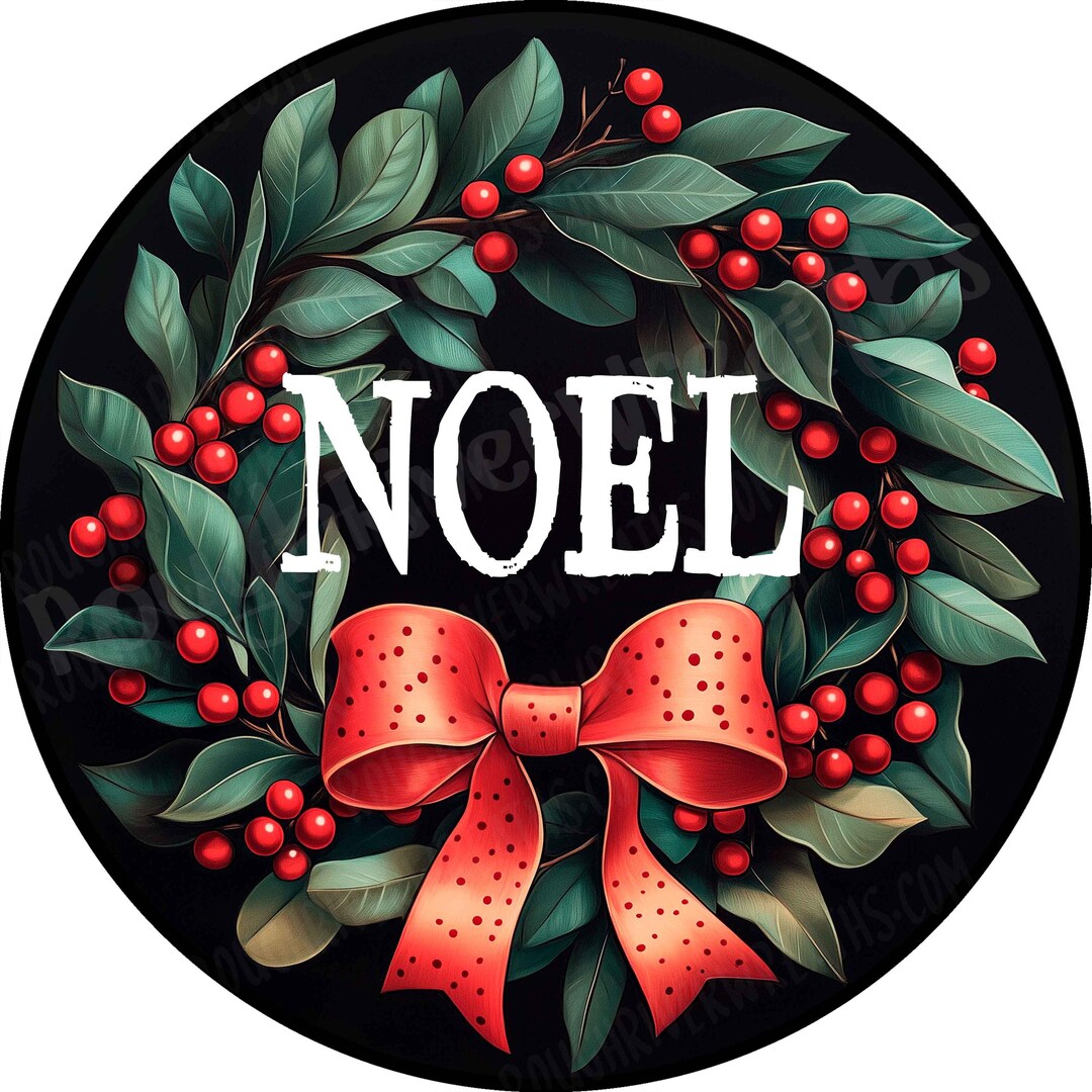 Noel Wreath Sign, Christmas Wreath Sign, Mistletoe Wreath Sign ...