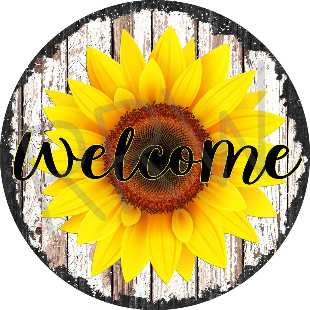Sunflower Wreath Sign, Sunflower Wreath Accent Sign, Metal Wreath Sign ...