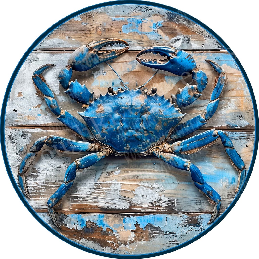 Blue Crab Wreath Sign, Beach Welcome Wreath Sign, Beach Themed Wreath ...