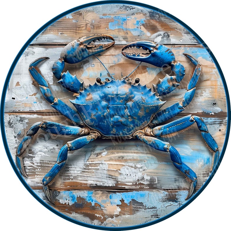 Blue Crab Wreath Sign, Beach Welcome Wreath Sign, Beach Themed Wreath ...