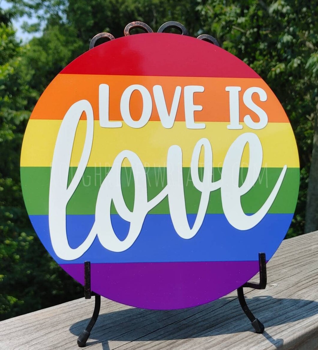 Love is Love Wreath Sign Christmas Pride Sign Rainbow Sign - Etsy