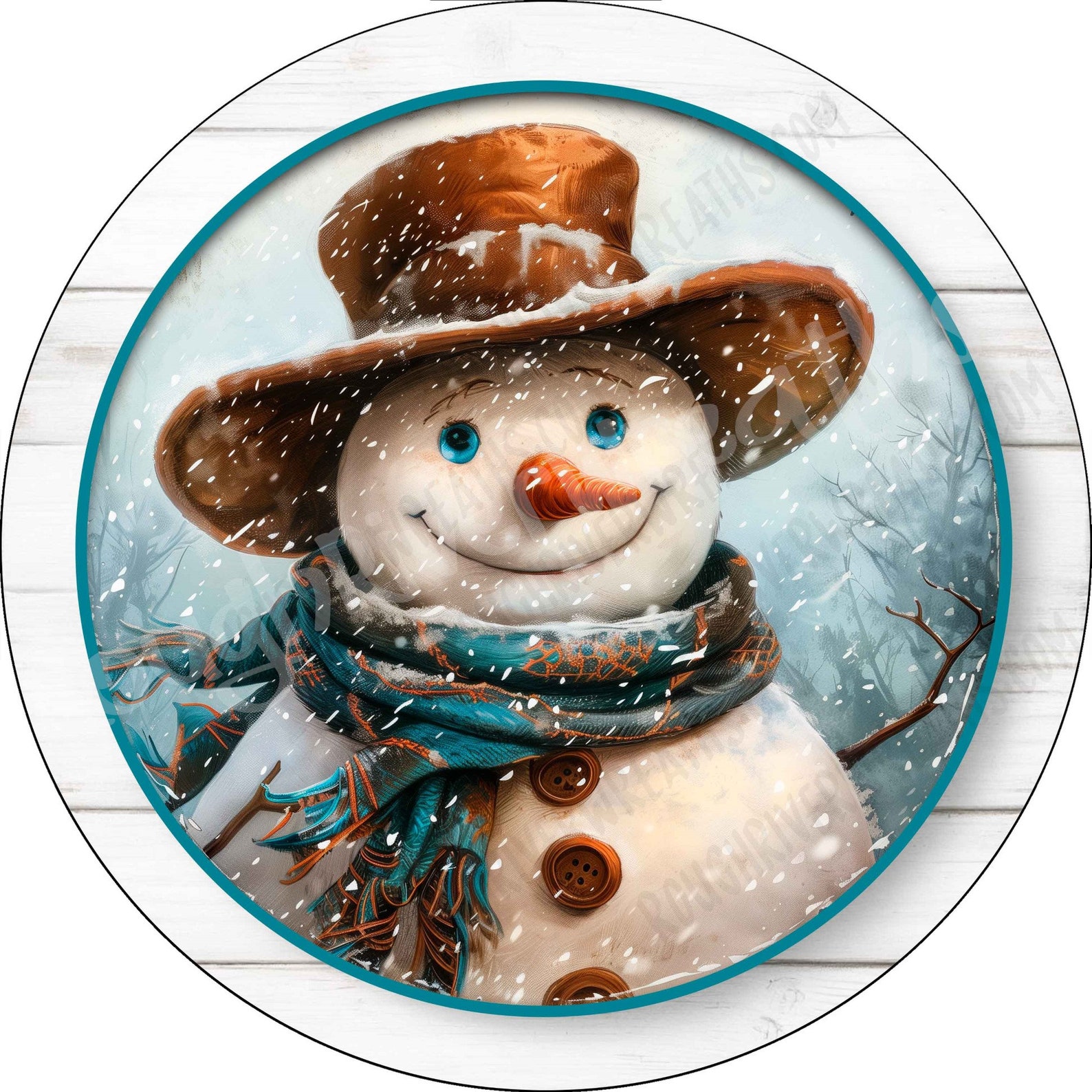 Cowboy Snowman Wreath Sign, Western Snowman, Christmas Snowman Wreath ...