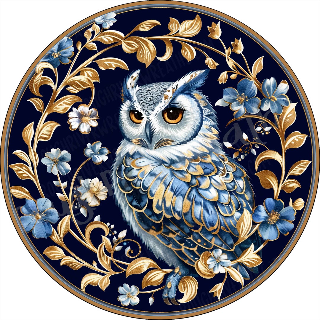 Owl Welcome Sign, Owl Sign, Victorian Owl Wreath Sign, Ornate Owl Sign ...