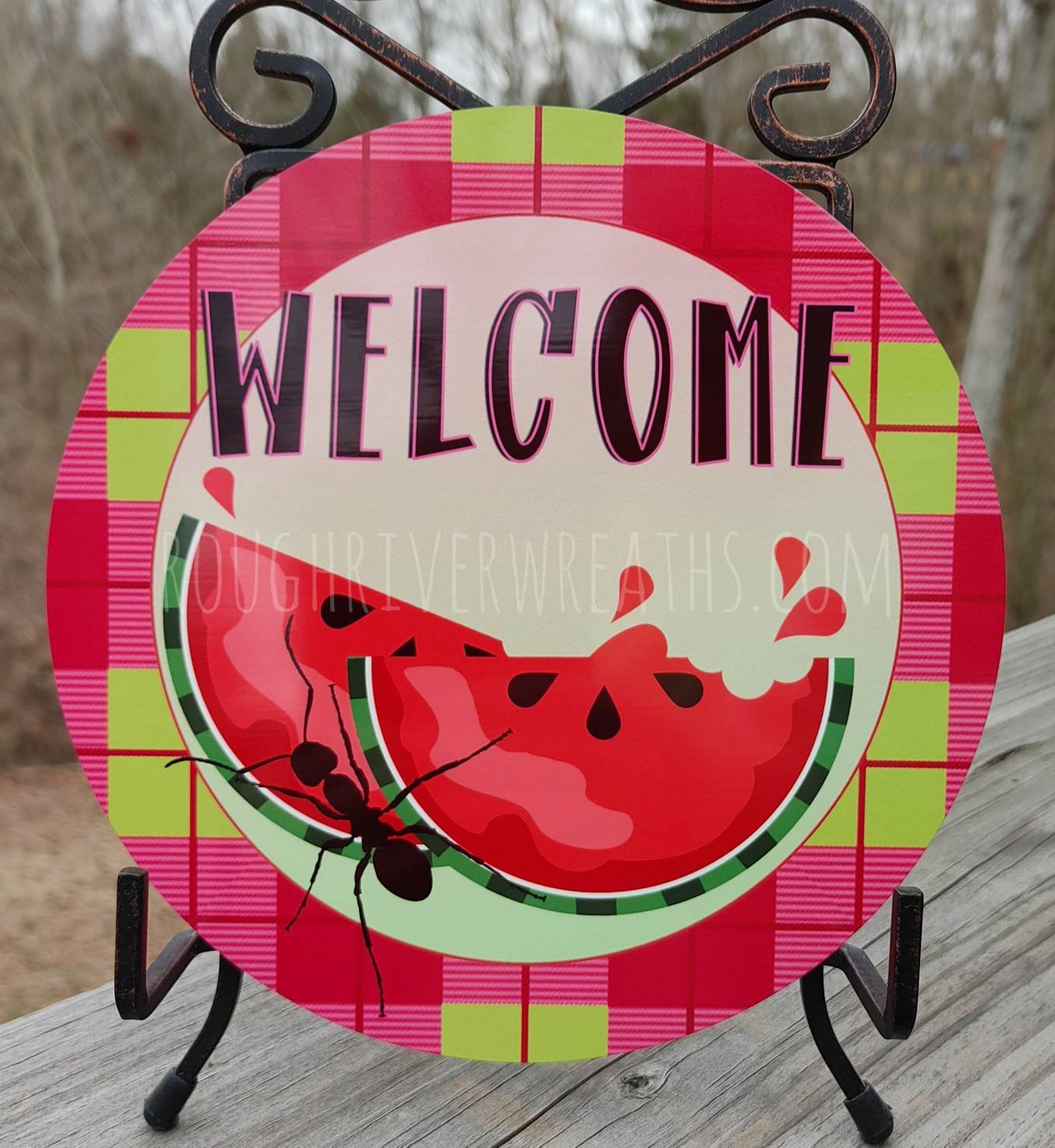 Watermelon Wreath Sign Watermelon Sign Colorful Summer | Etsy