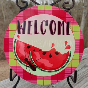 Watermelon Wreath Sign, Watermelon Sign, Colorful Summer Wreath Sign ...