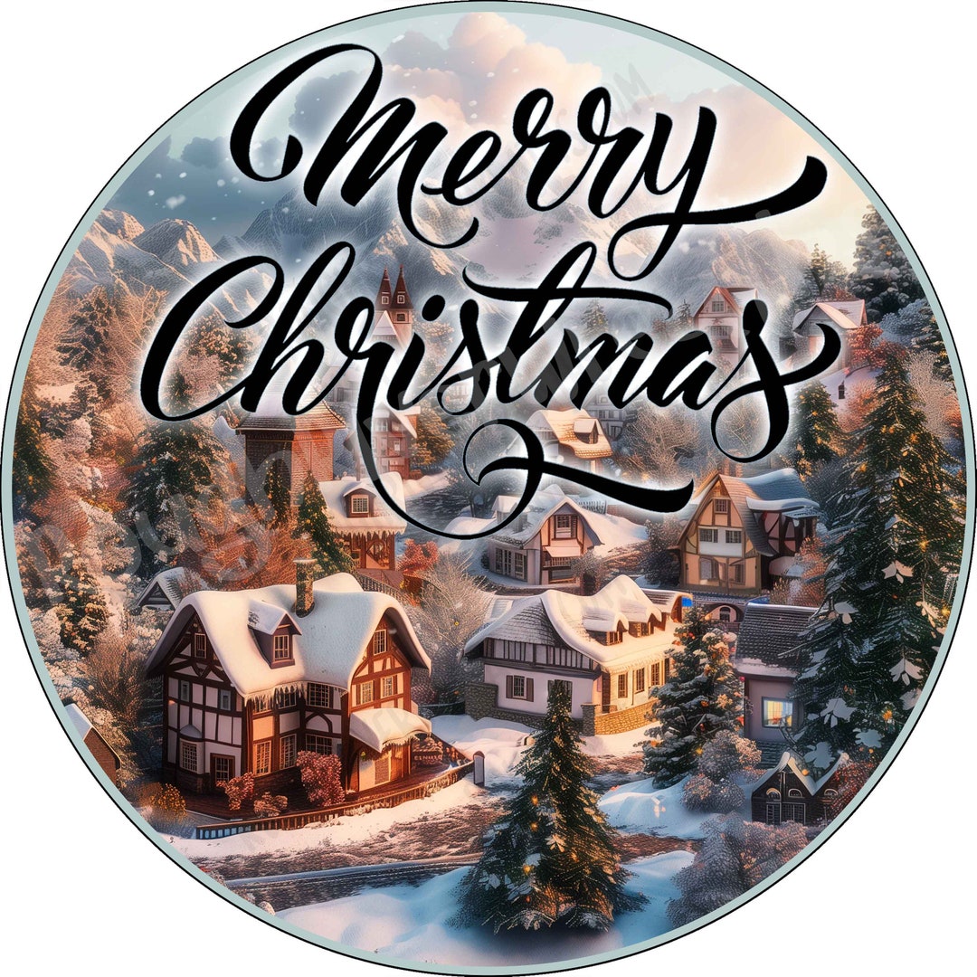 Winter Wreath Sign, Winter Village Sign, Winter Sign, Snow Town Sign ...