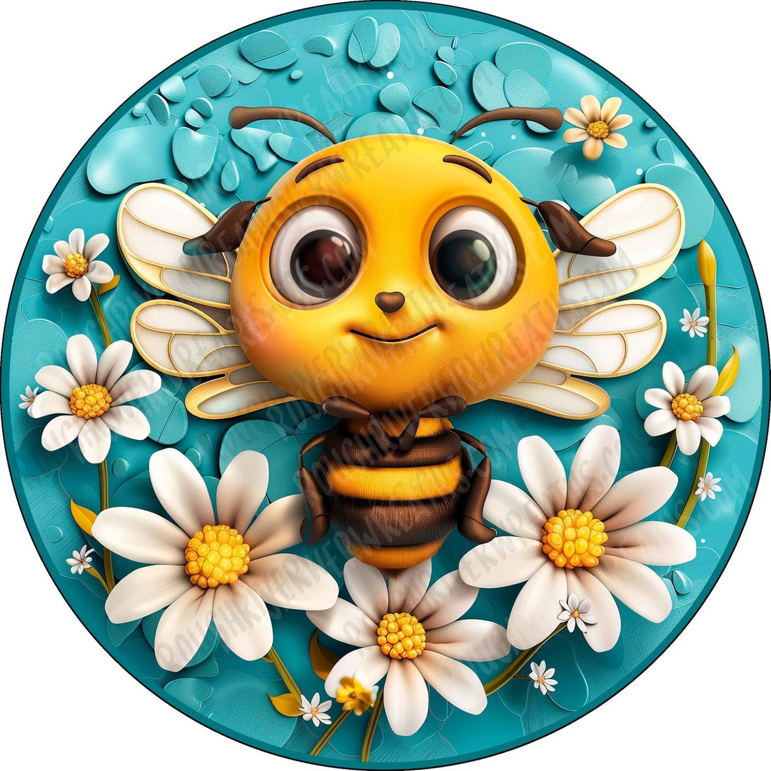 Bee Sign, Bee Decor, Spring Summer Sign, Daisy Bee Sign, Whimsical Sign ...