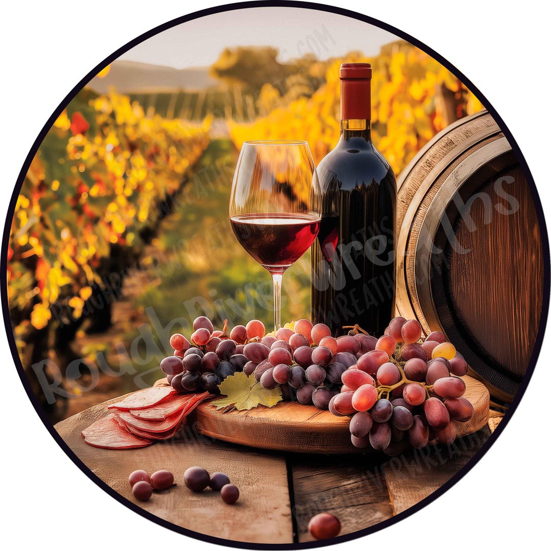 Wine Wreath Sign, Vinyard Wreath Sign, Red Wine Sign, Wine Barrel Sign ...