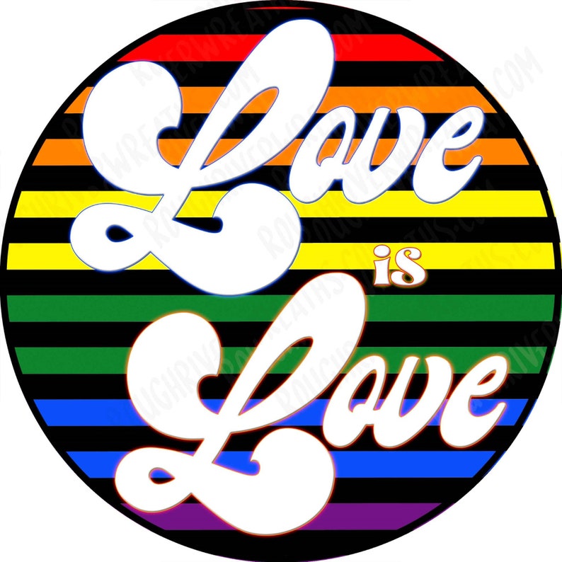 Love is Love Wreath Sign, Christmas Pride Sign, Rainbow Sign, Support ...