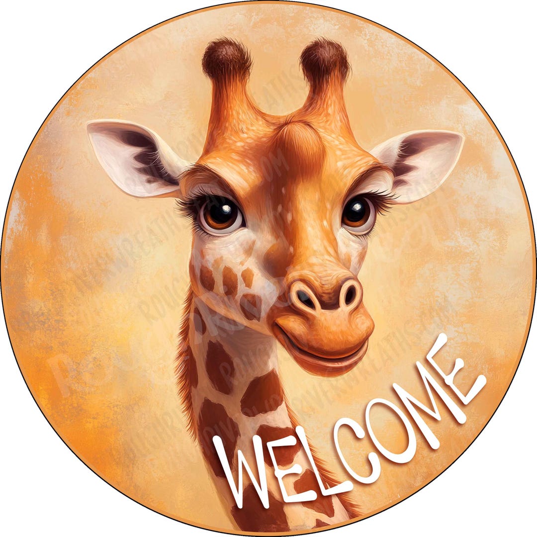 Cute Giraffe Wreath Sign, Everyday Wreath Sign, Nursery Wreath Sign ...