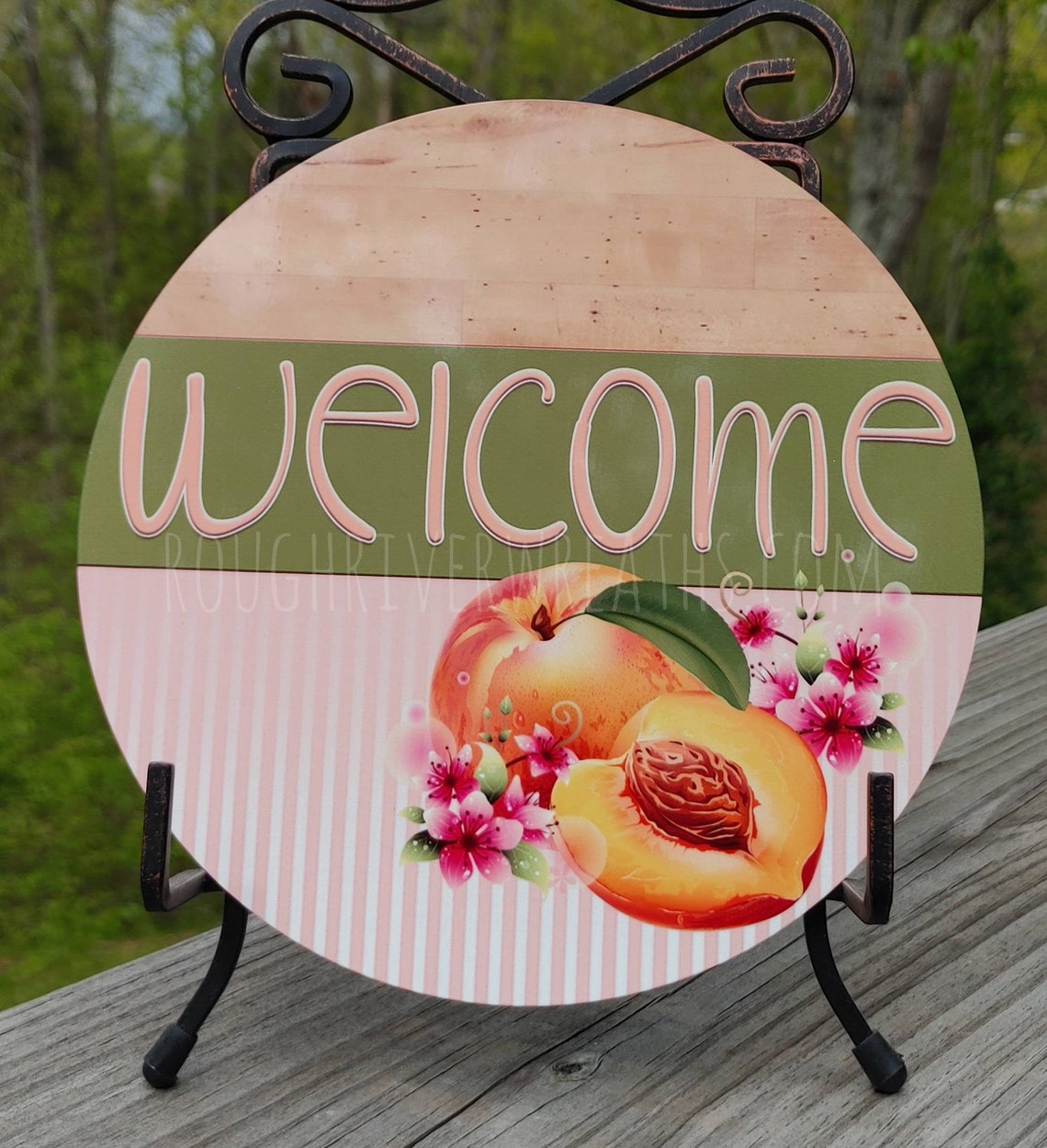 Peach Wreath Sign Peach Sign Aluminum Wreath Sign Metal - Etsy