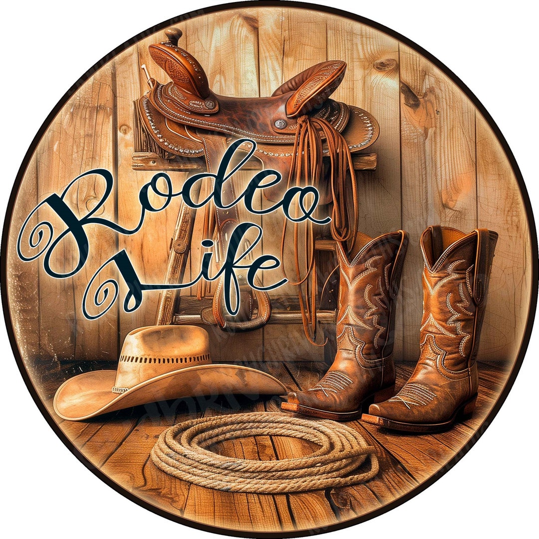 Cowboy Welcome Sign, Western Wreath Sign, Rodeo Life Sign, Cowboy Hat ...