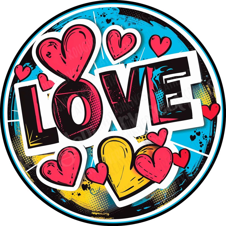 Valentine's Wreath Sign, Comic Sign, Heart Sign, Love Wreath Sign ...