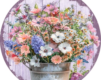 Blue Hydrangea Welcome Wreath Sign, Colorful Welcome Wreath Sign ...