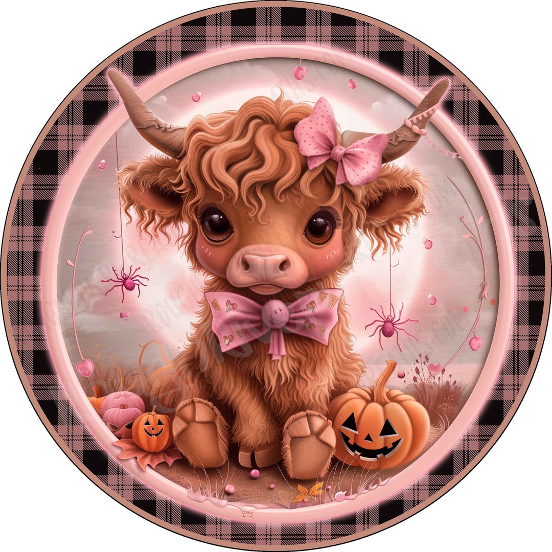Fall Baby Highland Cow Wreath Sign, Fall Cow Sign, Farmhouse Sign ...