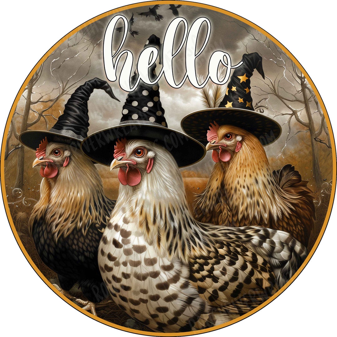 Witch Chicken Aluminum Sign, One Dimensional Flat - Lightweight - No ...