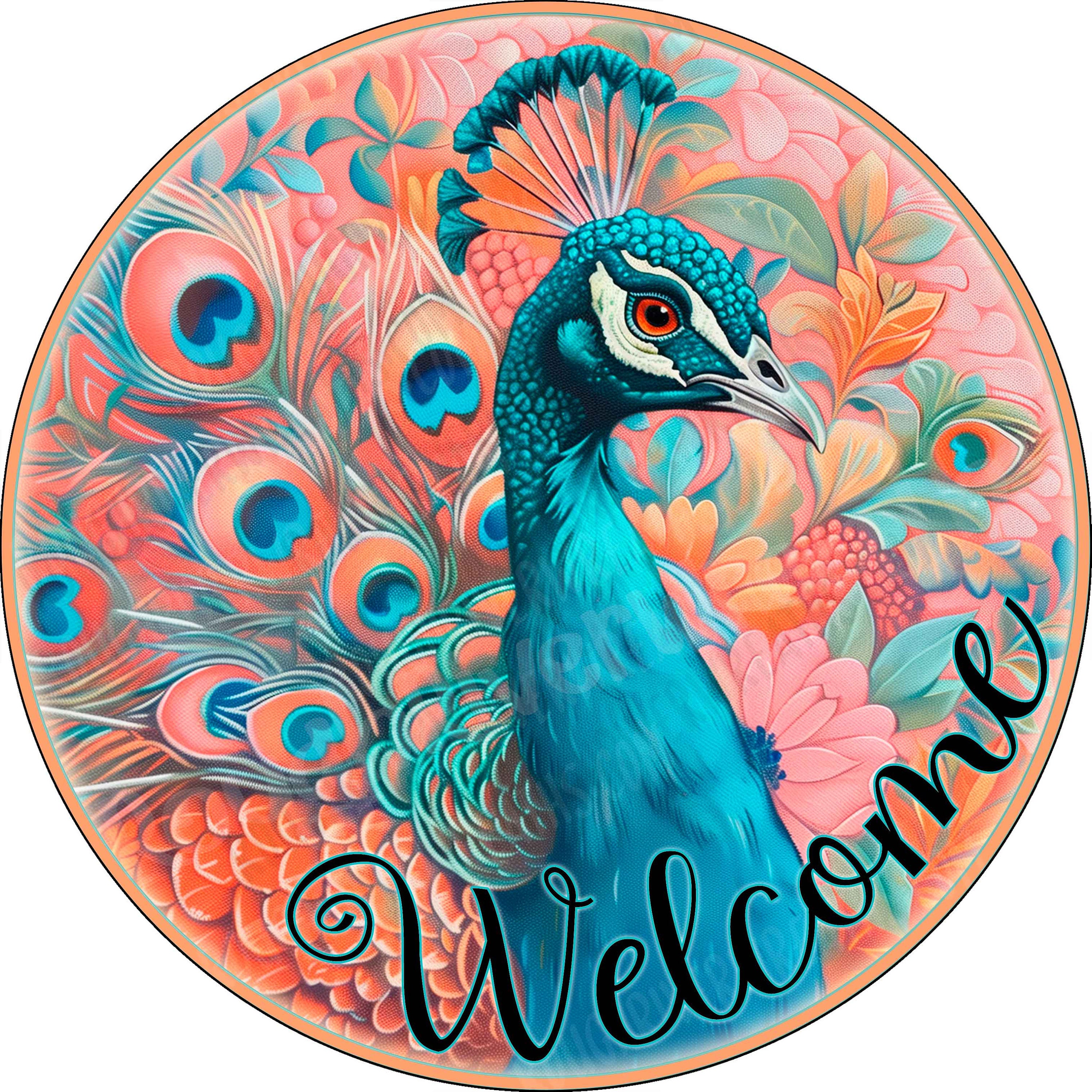 Peacock Wreath Sign, Peacock Accent Sign, Peacock Accent Sign for ...