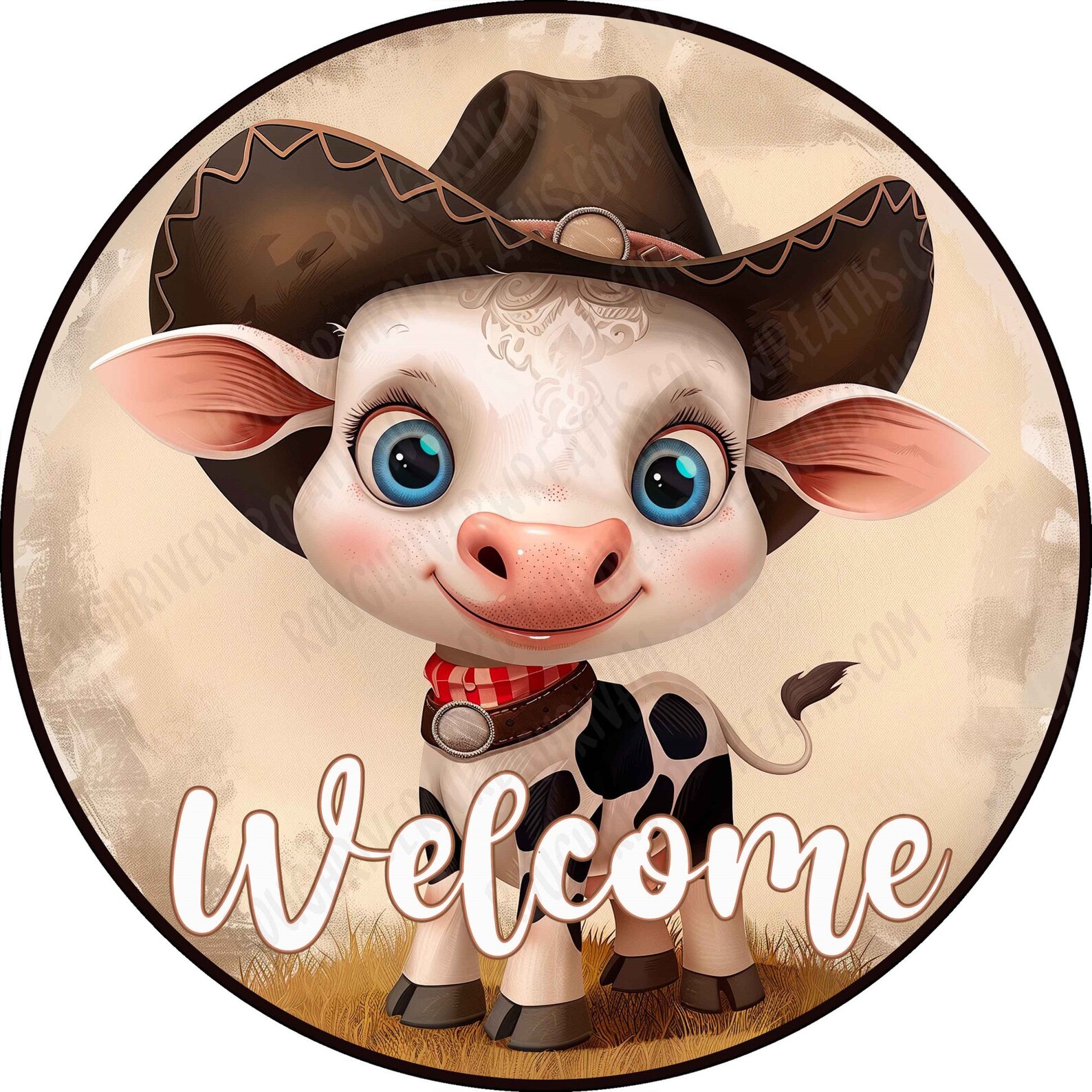 Baby Cow Wreath Sign, Holstein Cow Sign, Farmhouse Sign, Cow Decor ...