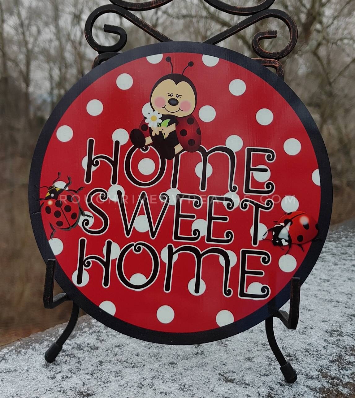 Home Sweet Home Ladybug Wreath Sign Ladybug Wreath Sign Home - Etsy