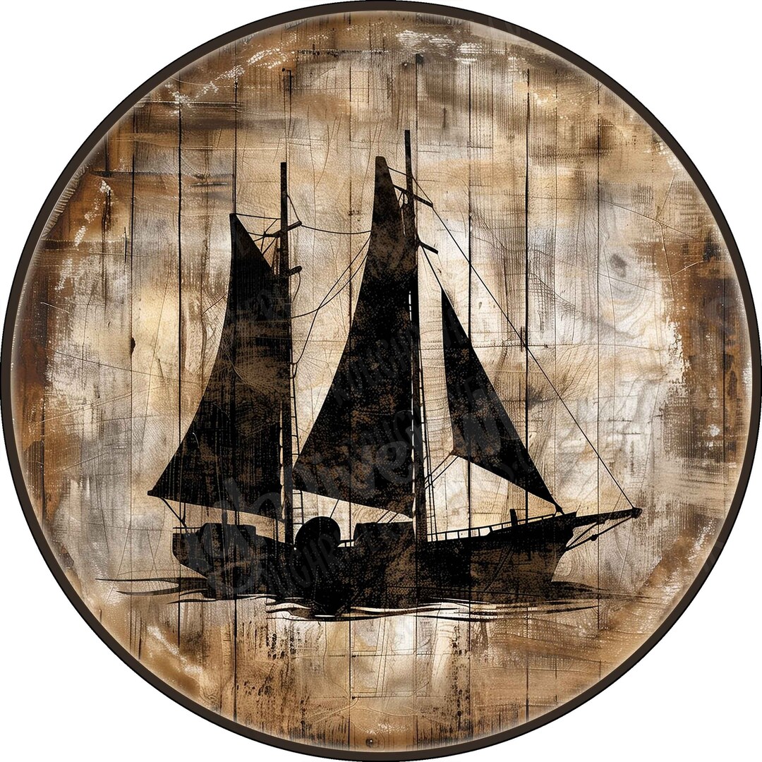 Welcome Wreath Sign, Sailboat Sign for Wreath, Coastal Welcome Wreath ...