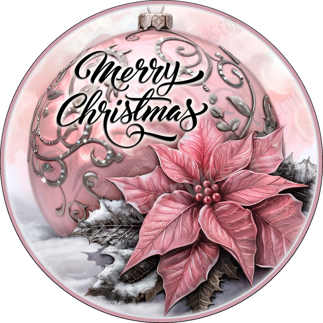 Ornament Sign, Pink Ornament Wreath Sign, Bauble Sign, Aluminum Sign ...