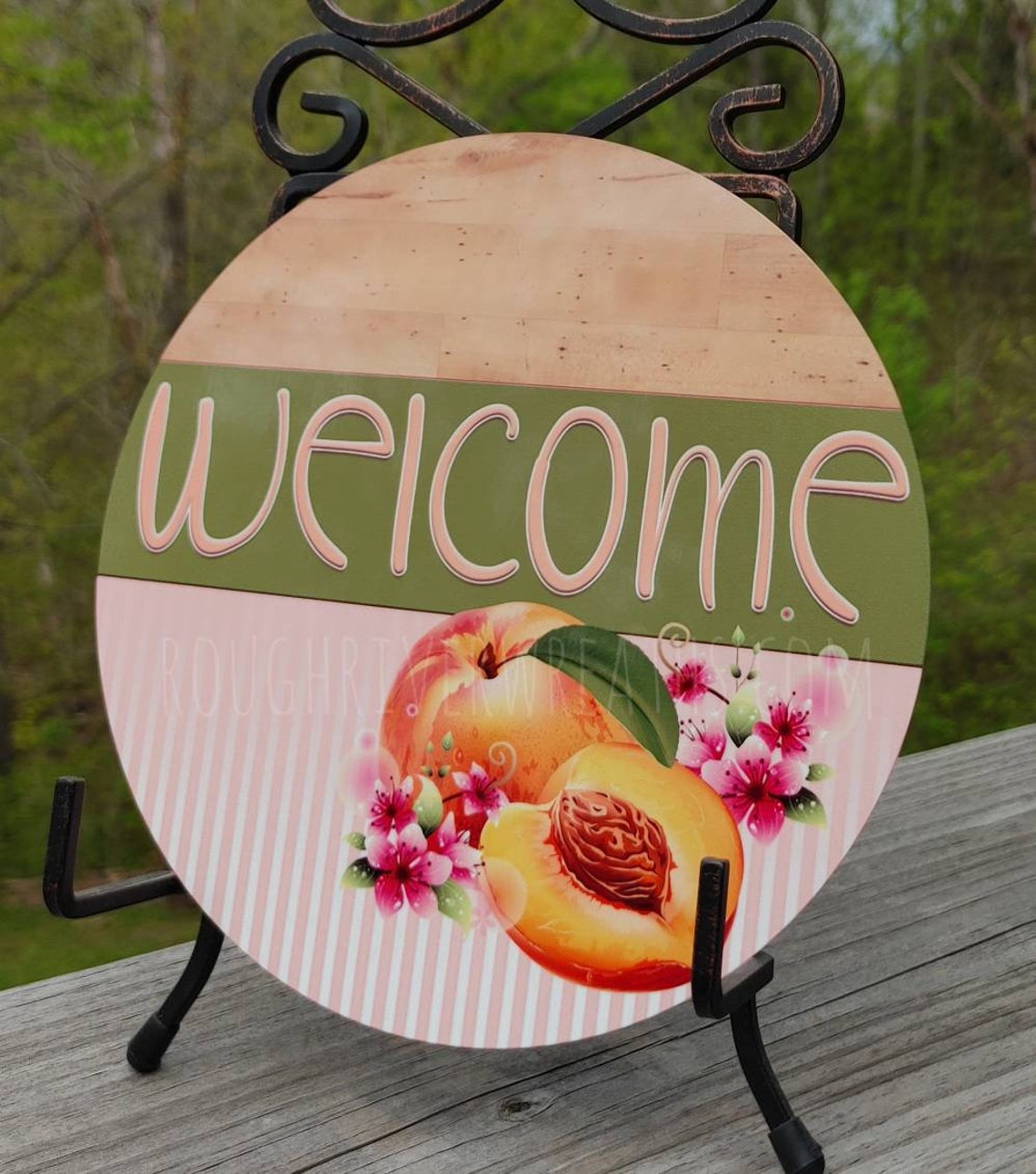 Peach Wreath Sign Peach Sign Aluminum Wreath Sign Metal - Etsy