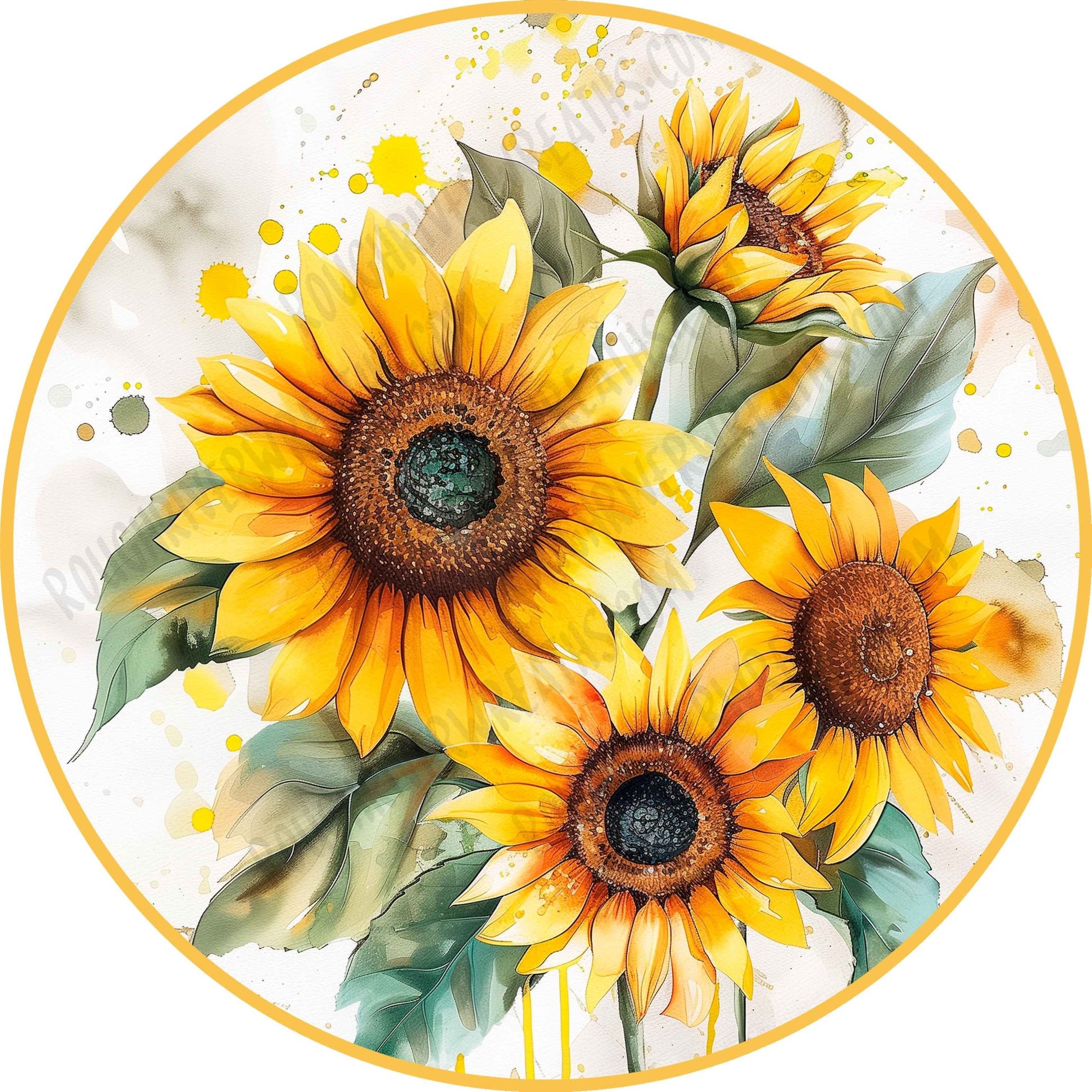 Sunflower Wreath Sign, Sunflower Wreath Accent Sign, Metal Wreath Sign ...