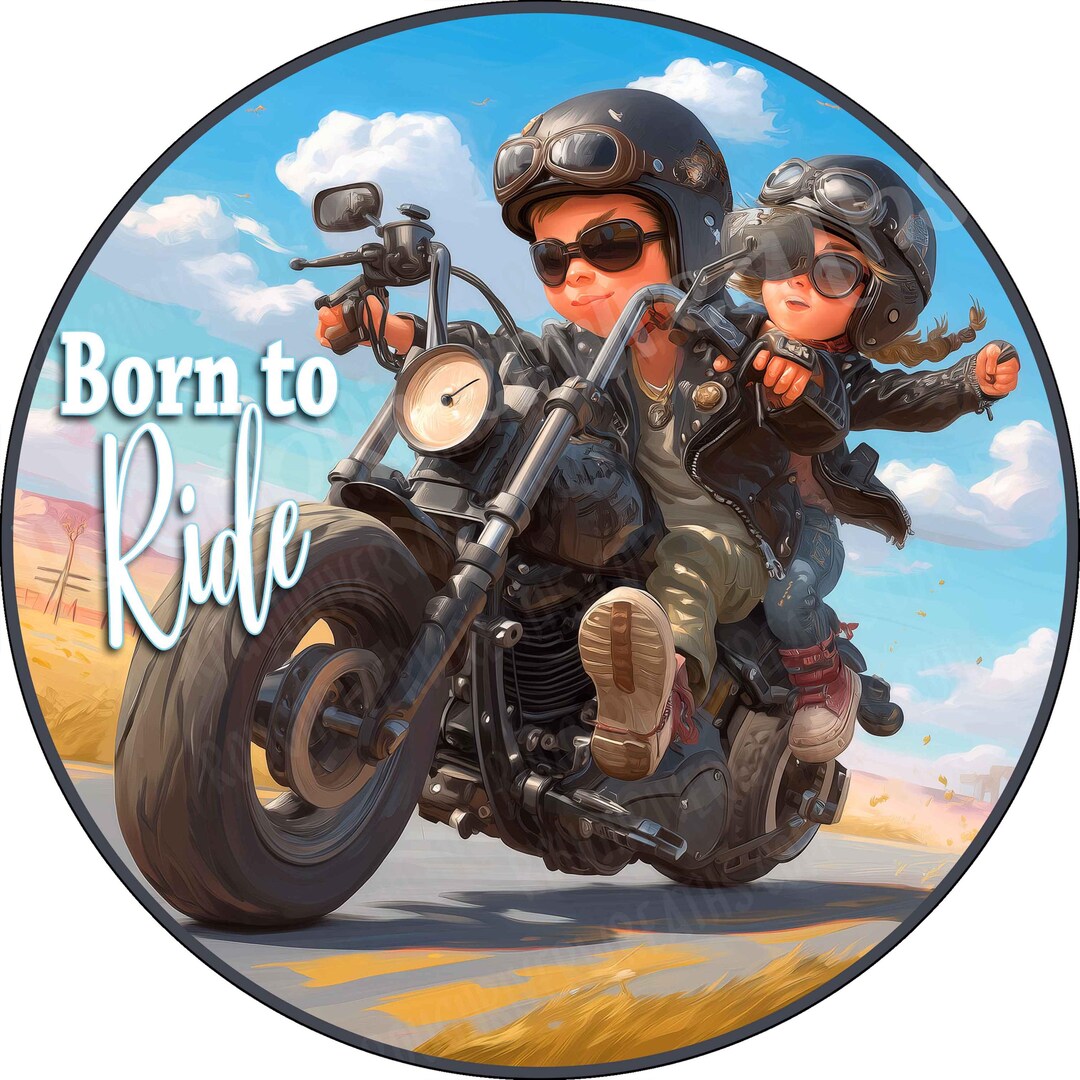 Cute Biker Kids Wreath Sign, Born to Ride Sign, Aluminum Sign for ...