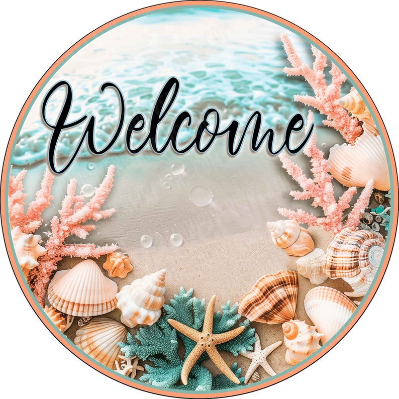 Beach Welcome Aluminum Sign -one Dimensional Flat - Lightweight-no ...